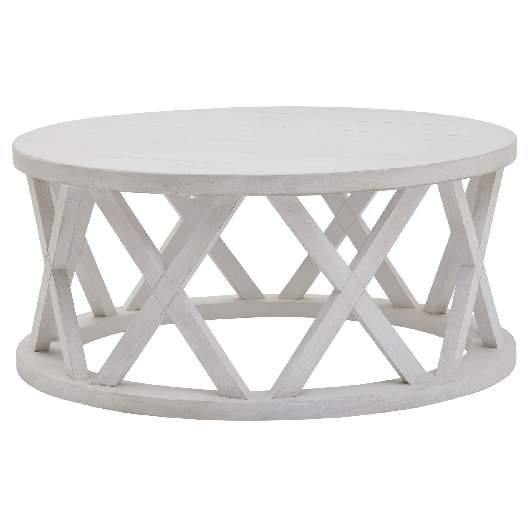 Whitewash round coffee table store