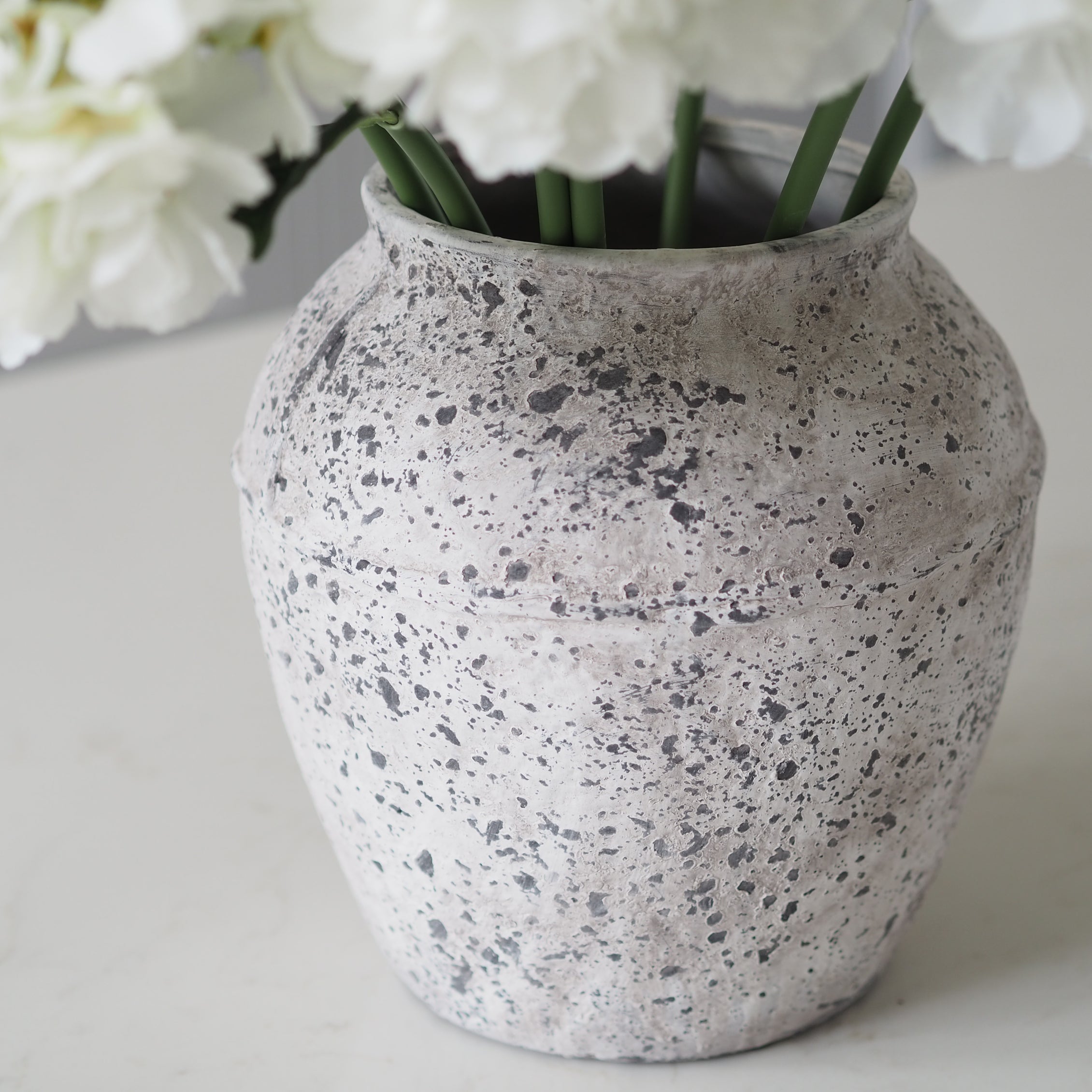 Grey Distressed Stone Vase – Dot and Blush