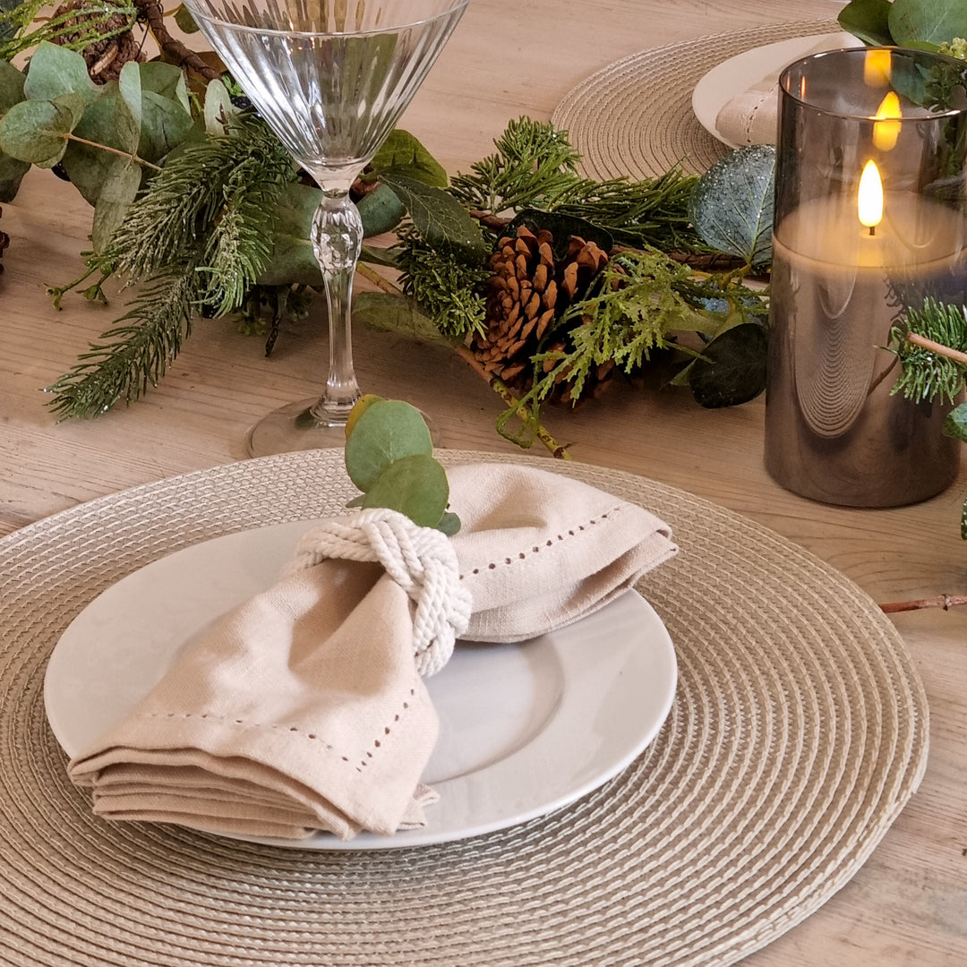 Beige Circular Placemats Set Of Four – Dot and Blush