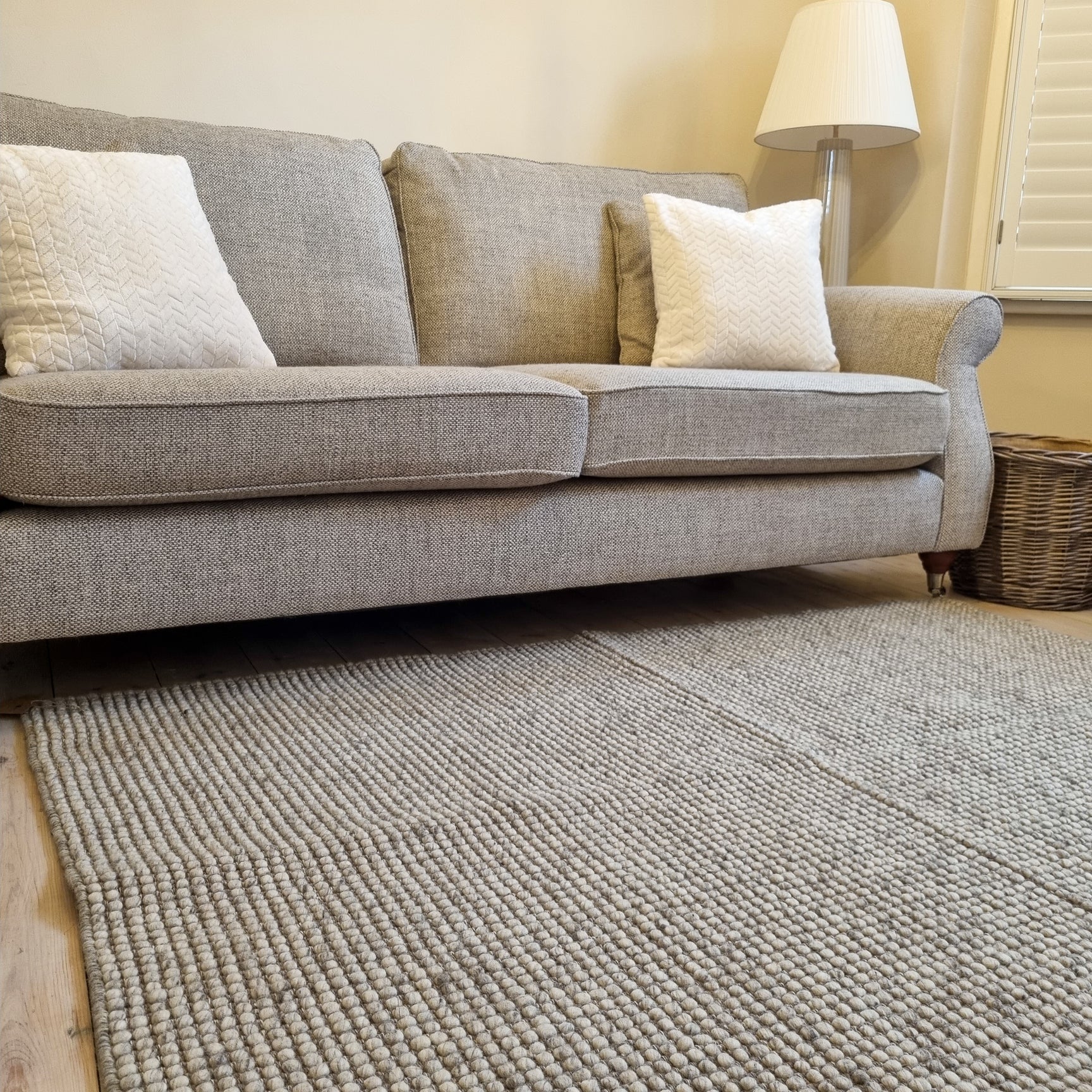 Large Taupe Wool Rich Rug – Dot and Blush