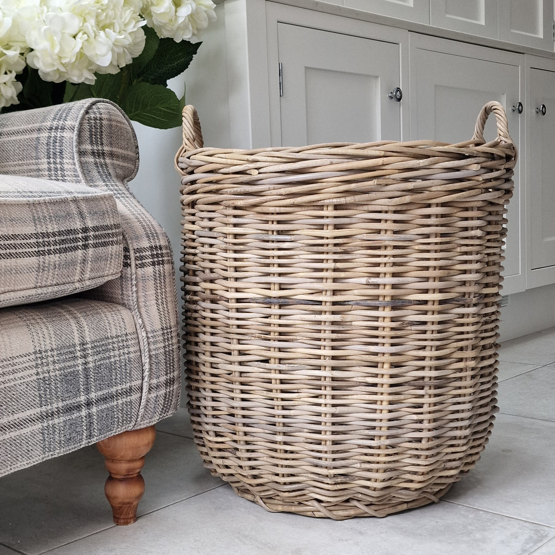 Extra Large Round Rattan Willow Basket – Dot and Blush