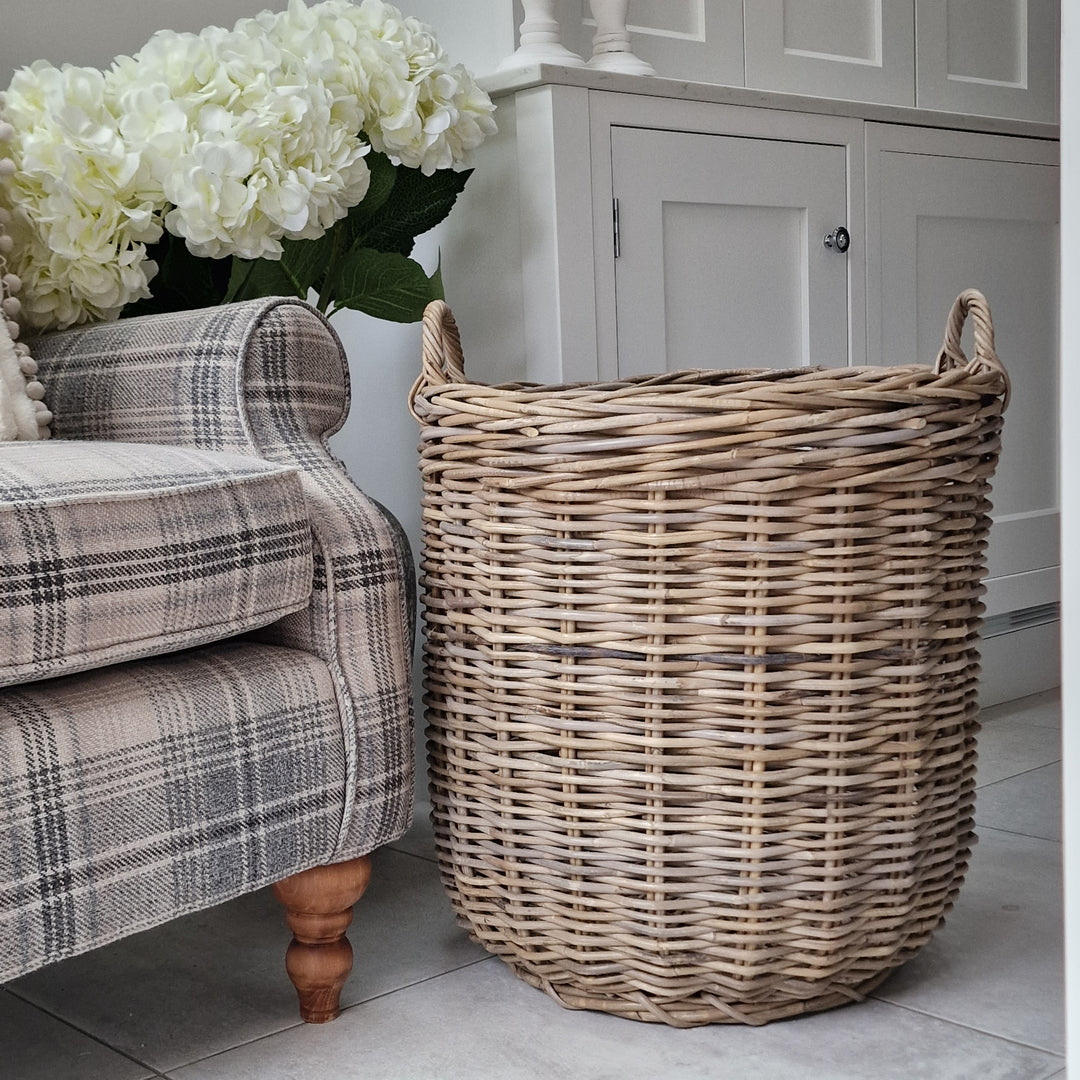 Extra Large Round Rattan Willow Basket – Dot and Blush