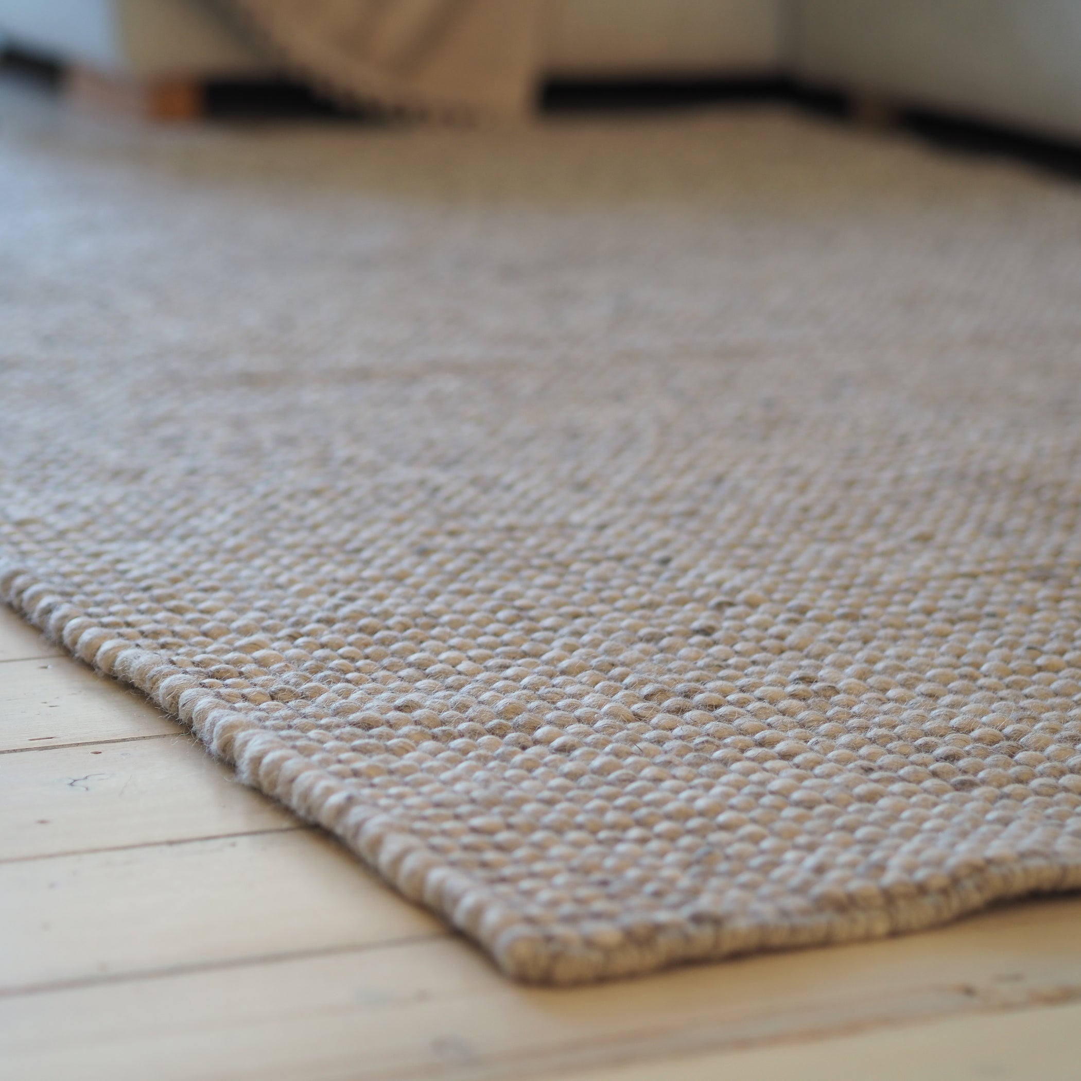 Large Taupe Wool Rich Rug – Dot and Blush